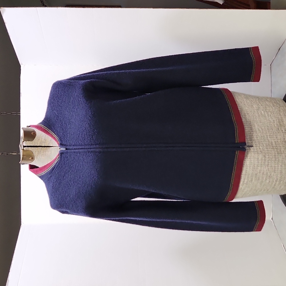 Vintage Merino Wool Pendleton Zip Front Sweater - Gem